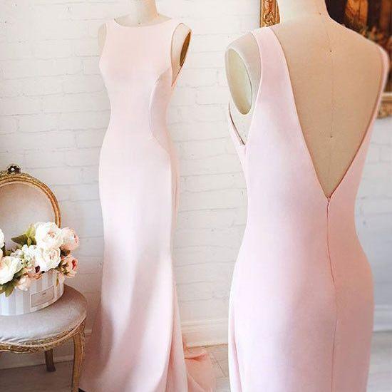 Elegant V Back Long Pink Formal Occasion Dress on Luulla