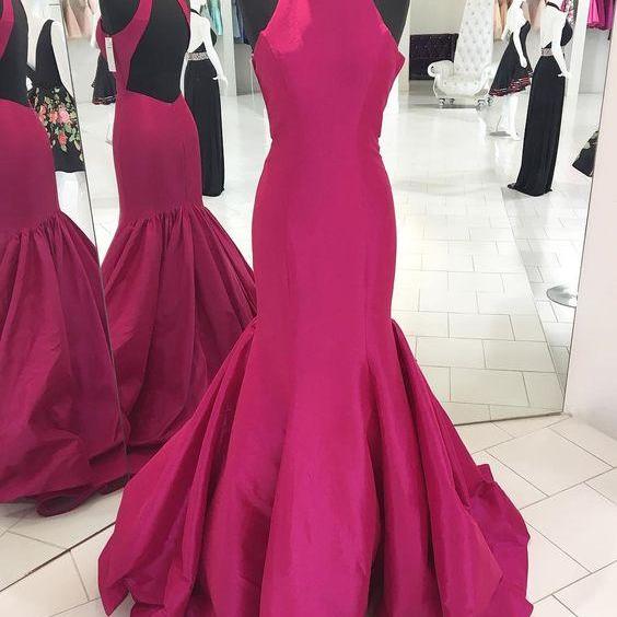High Neck Mermaid Prom Dress With Open Back on Luulla