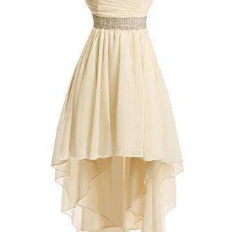Sleeveless Pleated High Low Chiffon Hoco Party Dress With Corset Back ...