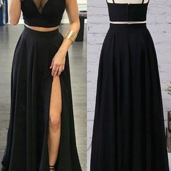 Two Pieces Party Dress With Slit Skirt on Luulla