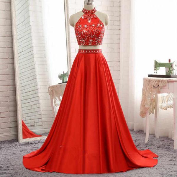 Backless Red Prom Dress With Keyhole Front on Luulla