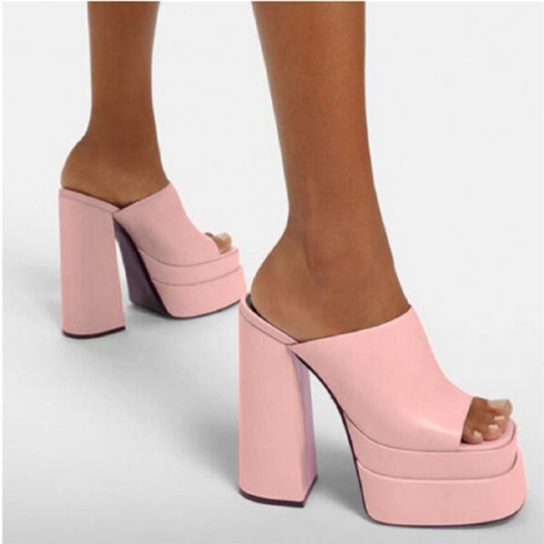 Pink Platform Mule Sandals on Luulla