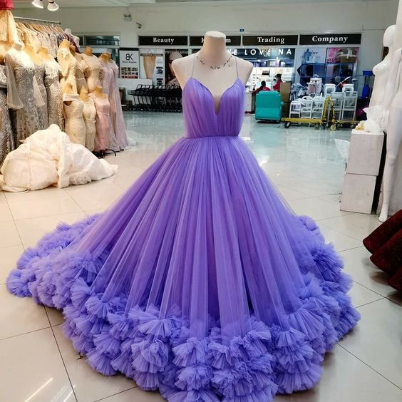 Spaghetti Straps Purple Pageant Dress Formal Wear on Luulla