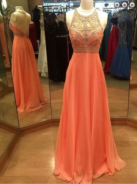 Long Prom Dress With Keyhole Back on Luulla