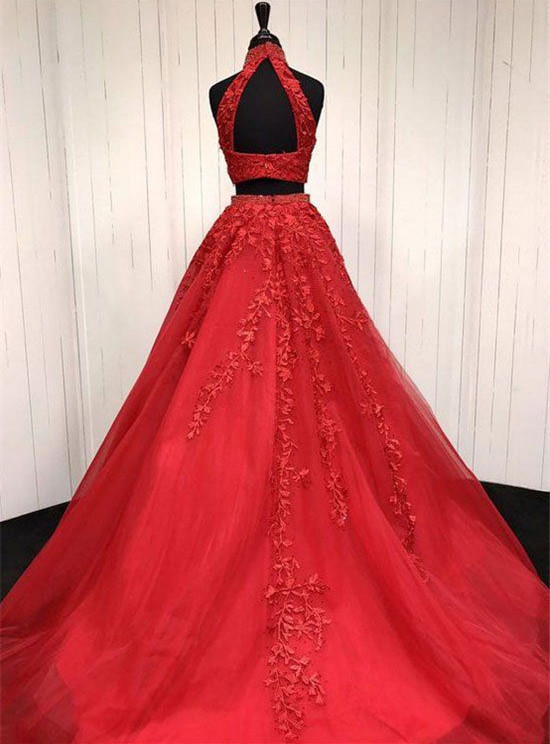 Red Two Pieces Prom Dress on Luulla