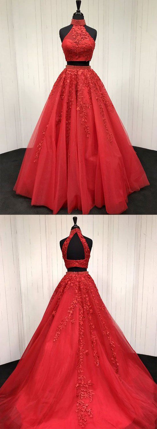Red Two Pieces Prom Dress on Luulla