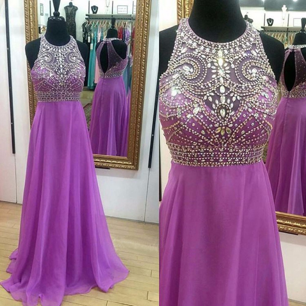 Keyhole Back Prom Dress With Beading on Luulla