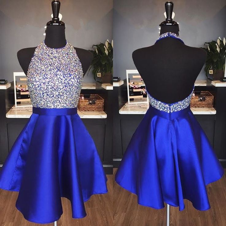 Backless Short Halter Party Dress on Luulla