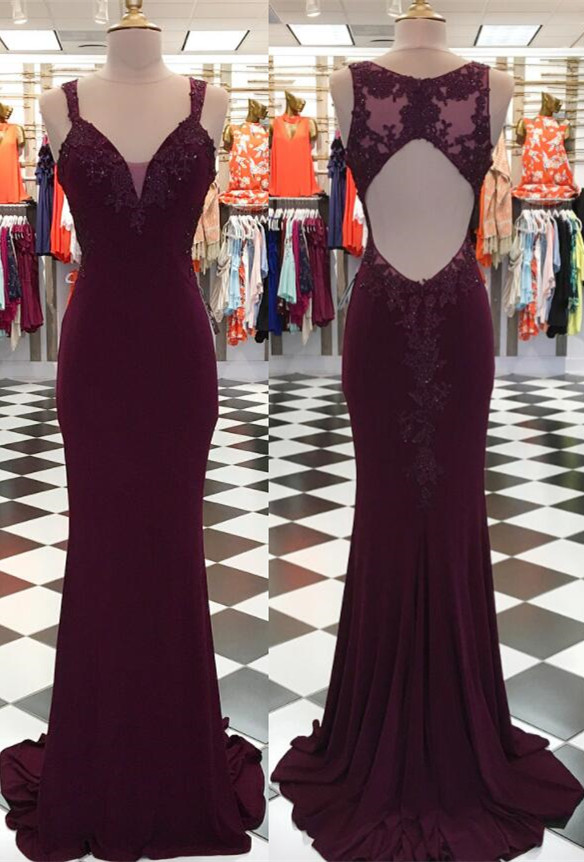 Open Back Chiffon Prom Dress on Luulla