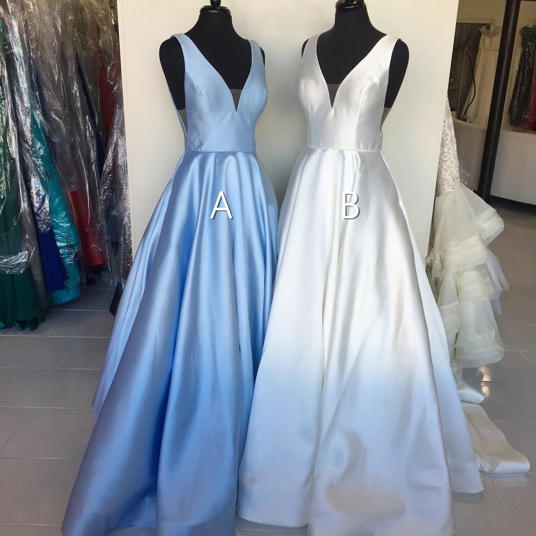 Plunging Neck Prom Dress With V Back on Luulla