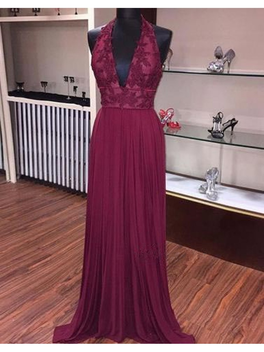 Long Halter Prom Dress on Luulla