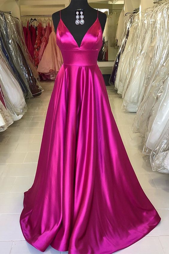 Spaghetti Straps Fuchsia Prom Dresses on Luulla