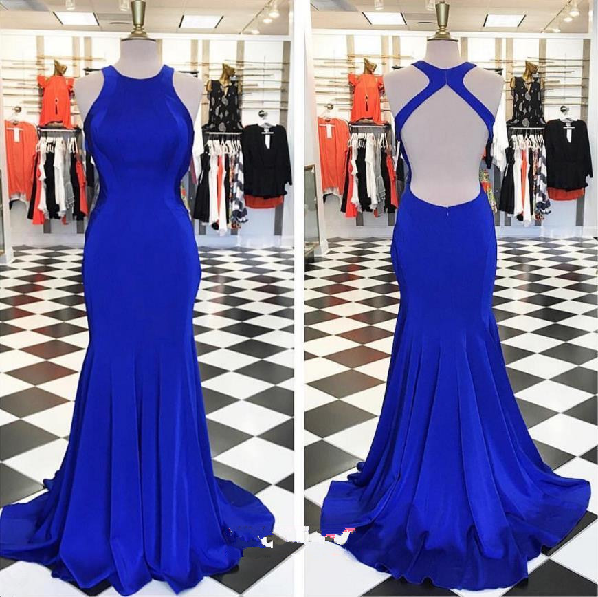 Royal Blue Long Backless Prom Dress Simple Prom Gown on Luulla