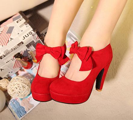 Black/red High Heels Women Shoes With Bowknot on Luulla