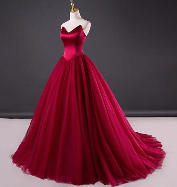 Sleeveless Dark Red Long Evening Gowns Formal Occasion Pageant Dresses ...