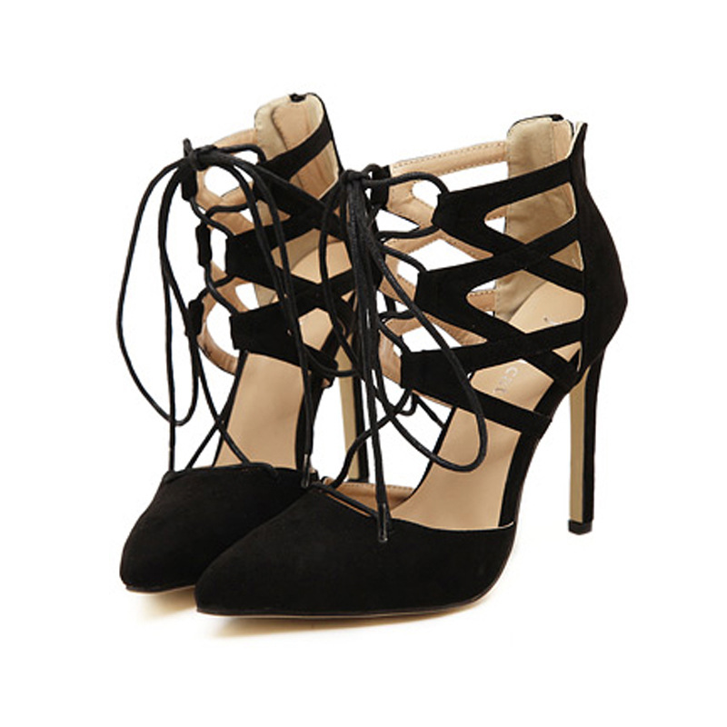 Women Heels Lace-up Front Minimalist Stiletto Pumps on Luulla