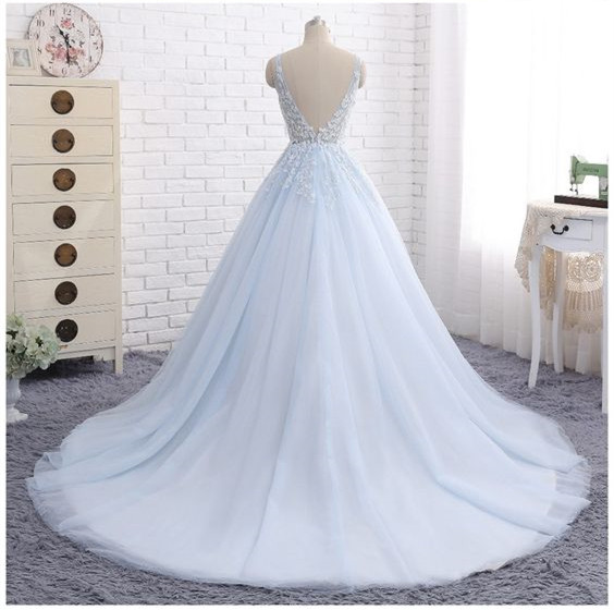Light Blue Long Formal Occasion Dresses Evening Gowns on Luulla