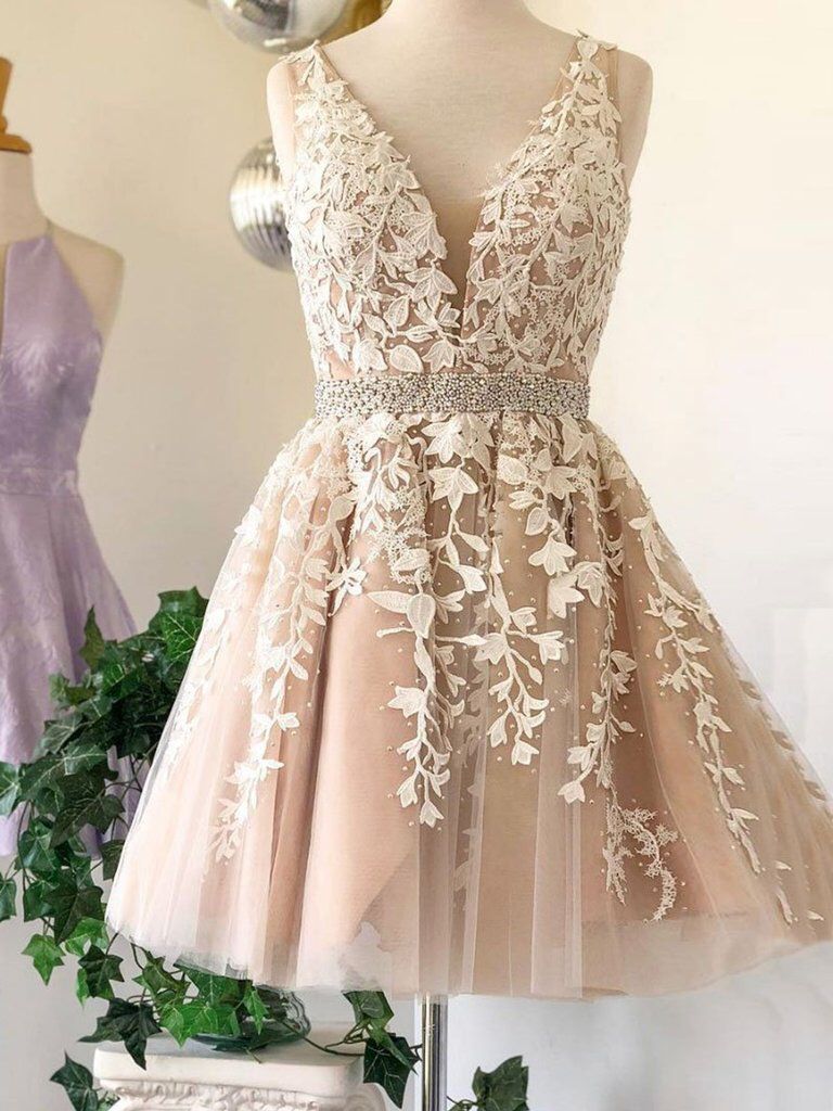 Plunging Neck Short Formal Dress on Luulla