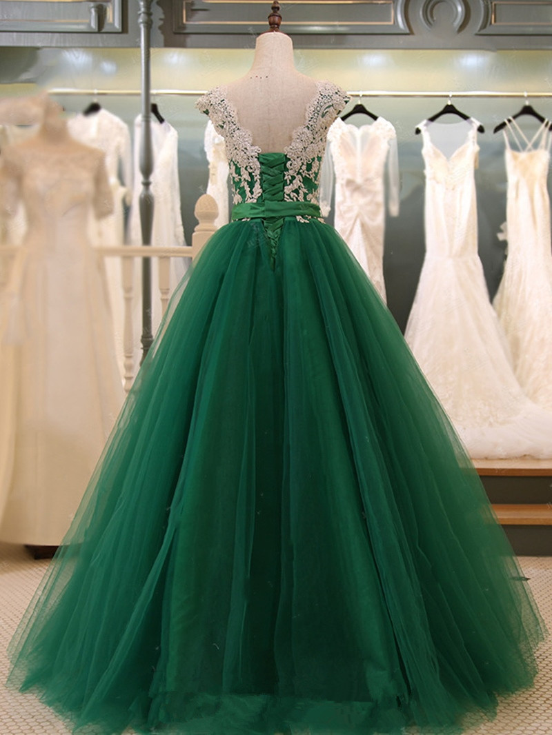 Cap Sleeves Formal Occasion Dress Long Evening Gowns With Lace on Luulla