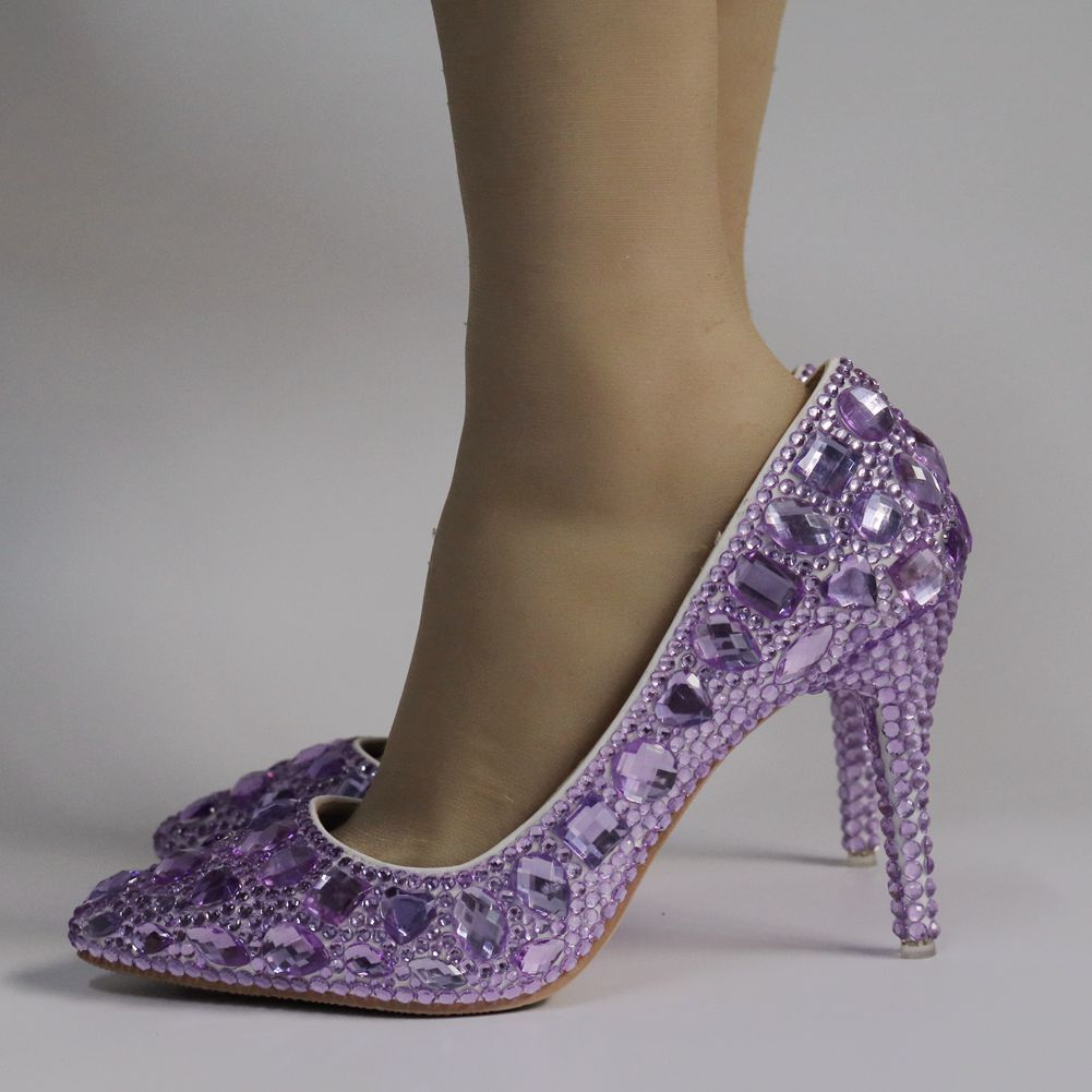 Purple Crystal Women Prom Party Shoes on Luulla