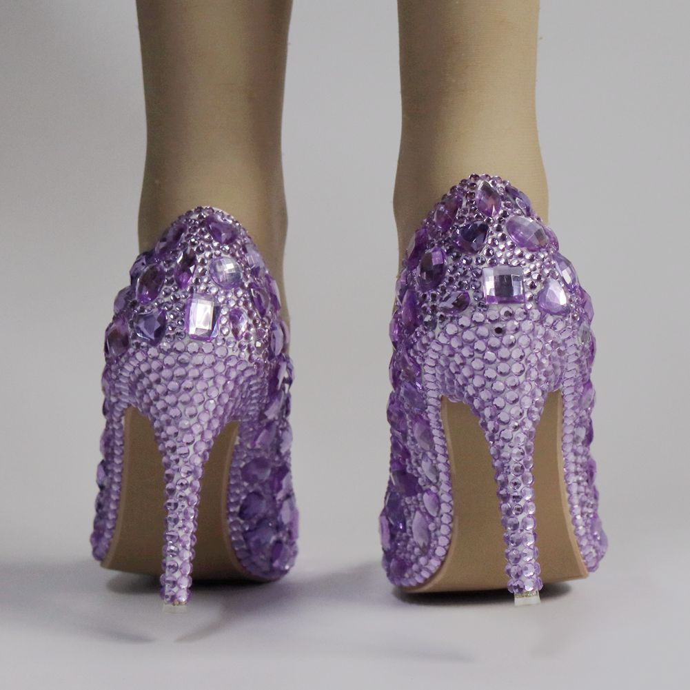 Purple Crystal Women Prom Party Shoes on Luulla