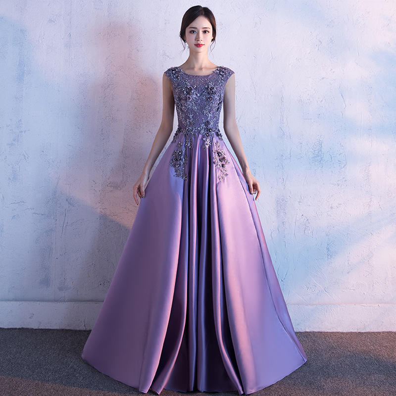 Cap Sleeves Purple Formal Occasion Dresses Long Evening Gowns on Luulla