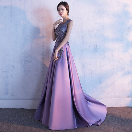Cap Sleeves Purple Formal Occasion Dresses Long Evening Gowns on Luulla