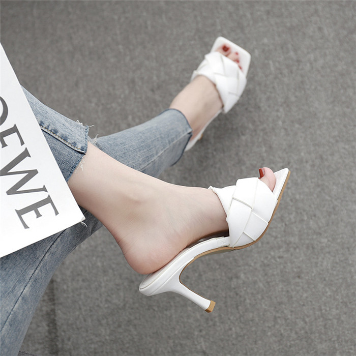 Round Toe Single Braid Band Mule Sandals on Luulla