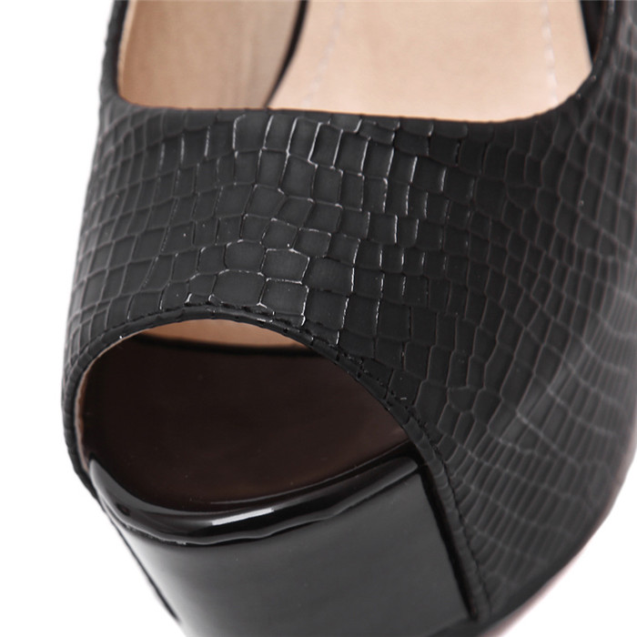 Peep Toe Platform Heeled Sandals on Luulla