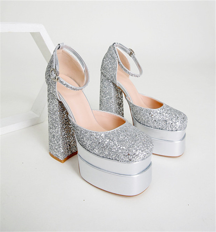 Silver Platform Sandals on Luulla