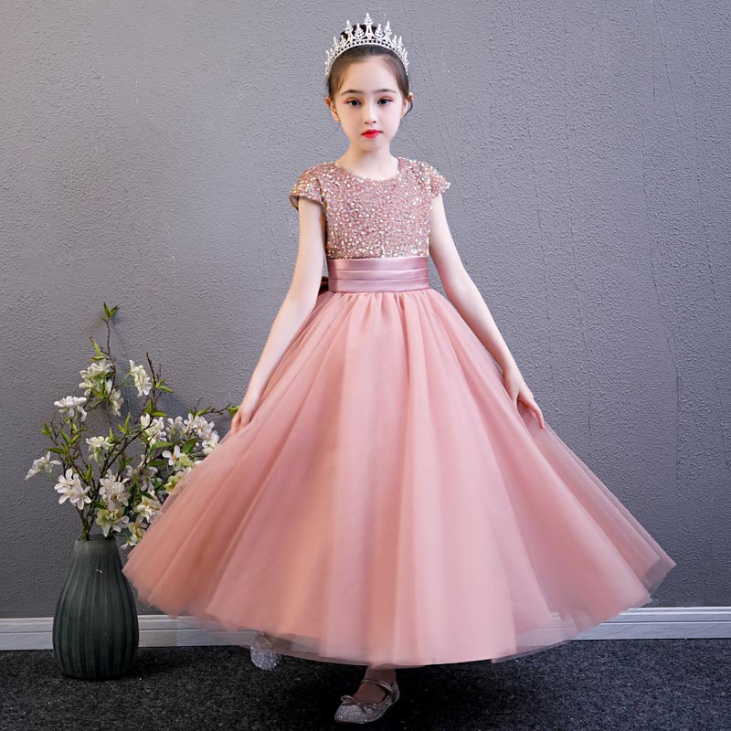 Cap Sleeves Long Girl Formal Dress on Luulla