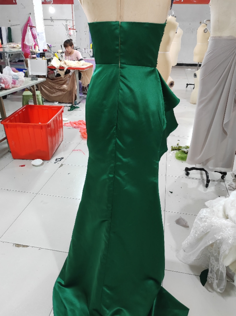 Sheer Neck Green Pageant Dresses Long Evening Gowns With Slit on Luulla