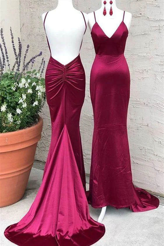 Backless Maroon Long Prom Dress Party on Luulla