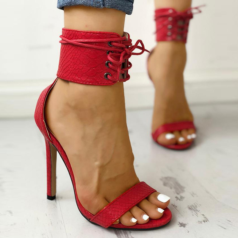 Lace Up Ankle Strap Stiletto Heels Sandals on Luulla