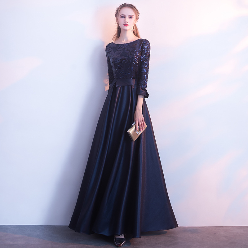 Navy Long Pageant Dresses Evening Gown on Luulla