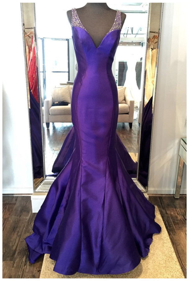 Mermaid Prom Dress With Beaded Straps on Luulla